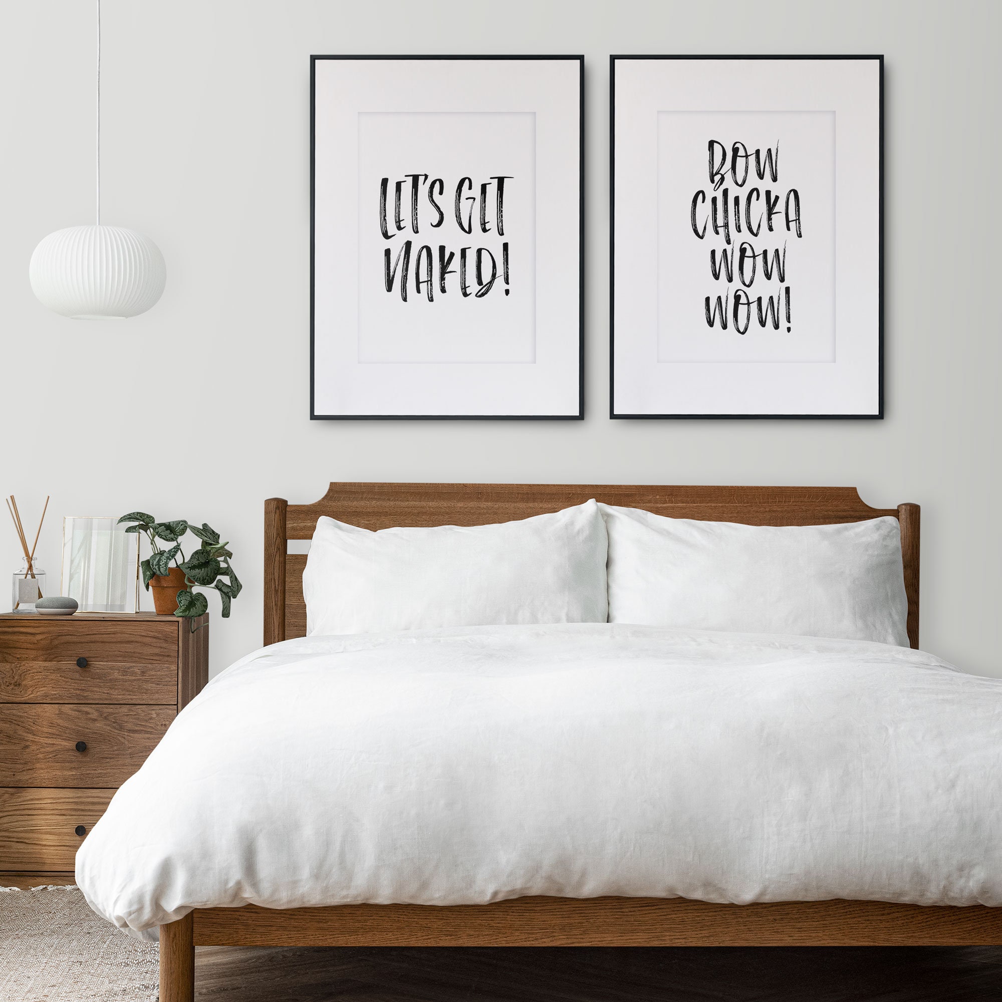 Cheeky Humorous Bedroom Quote Word Art Print, Lets Get Naked!, Five ...