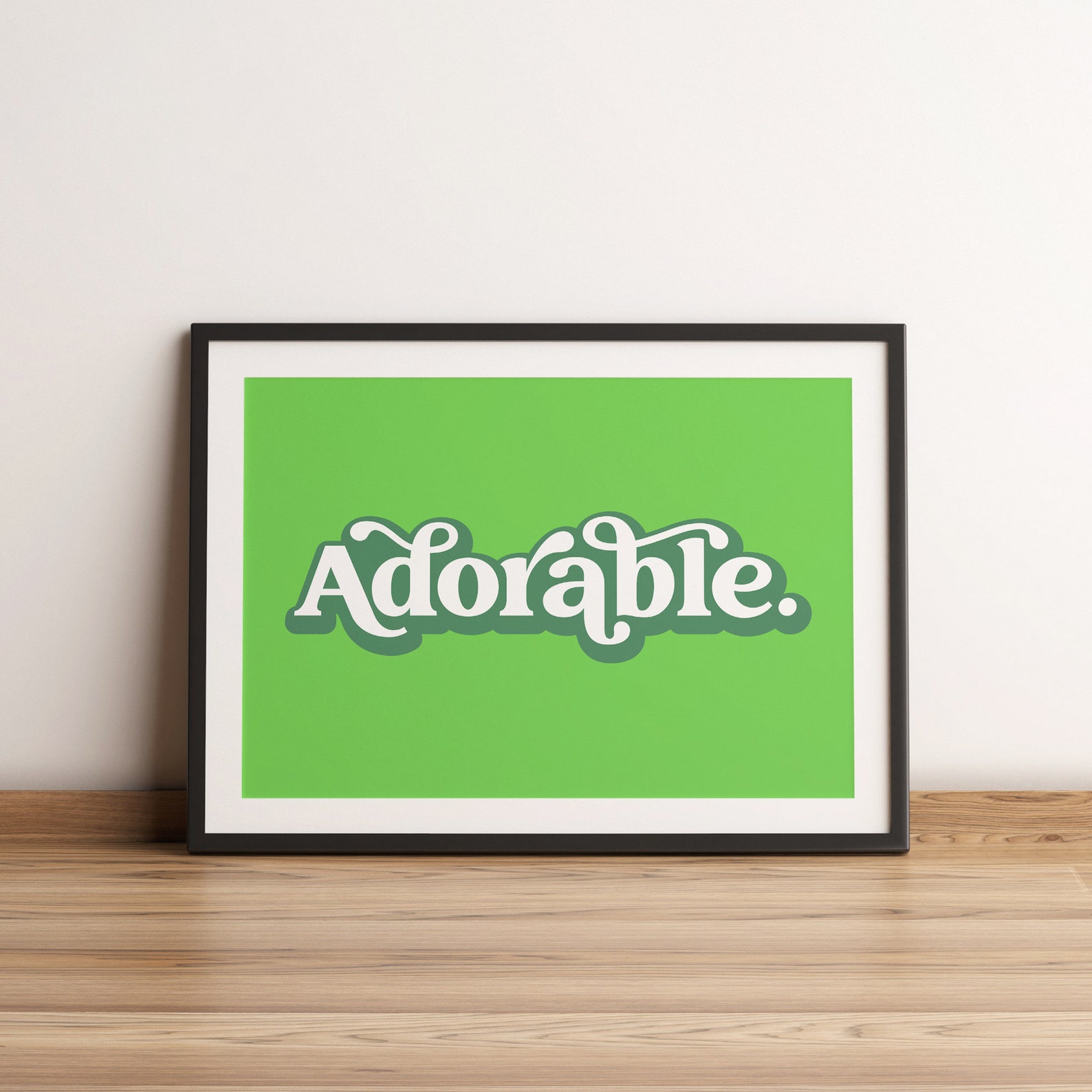 Blue Adorable Word Art Vibrant Unframed Print, Typographic Nursery Wall ...