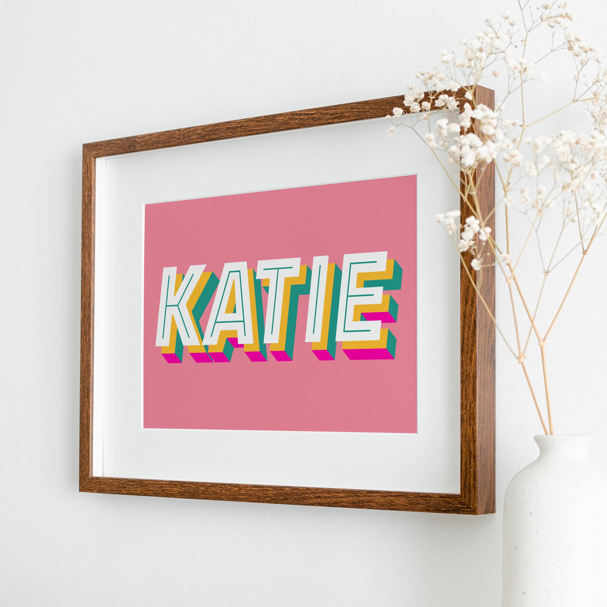 Personalised Bright, Bold Name Letter Art Print Alphabet Letter Name ...