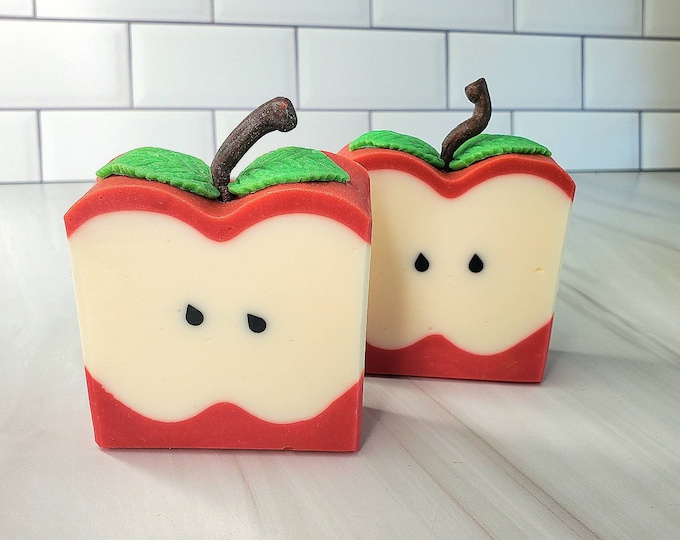 Red Apple Handmade Soap - Cold Process Soap - Apple Soap - Teacher Gift ...