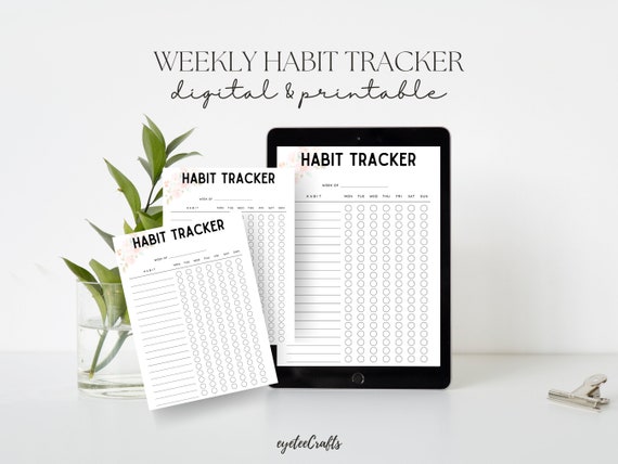 Printable Weekly Habit Tracker Simple Minimalist Habit - Etsy