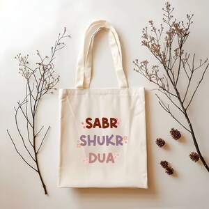 Islamic Tote Bag: Sabr Shukr Dua, Eid & Ramadan Gift - Etsy