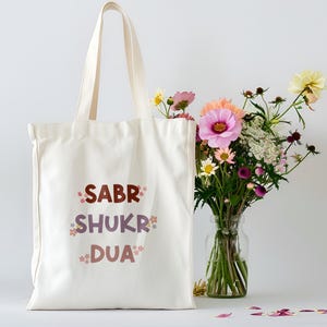 Islamic Tote Bag: Sabr Shukr Dua, Eid & Ramadan Gift - Etsy