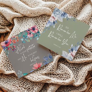 Quran Verses Cards Digital & Printable Floral Islamic Wall Art Print ...