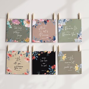 Quran Verses Cards Digital & Printable Floral Islamic Wall Art Print ...