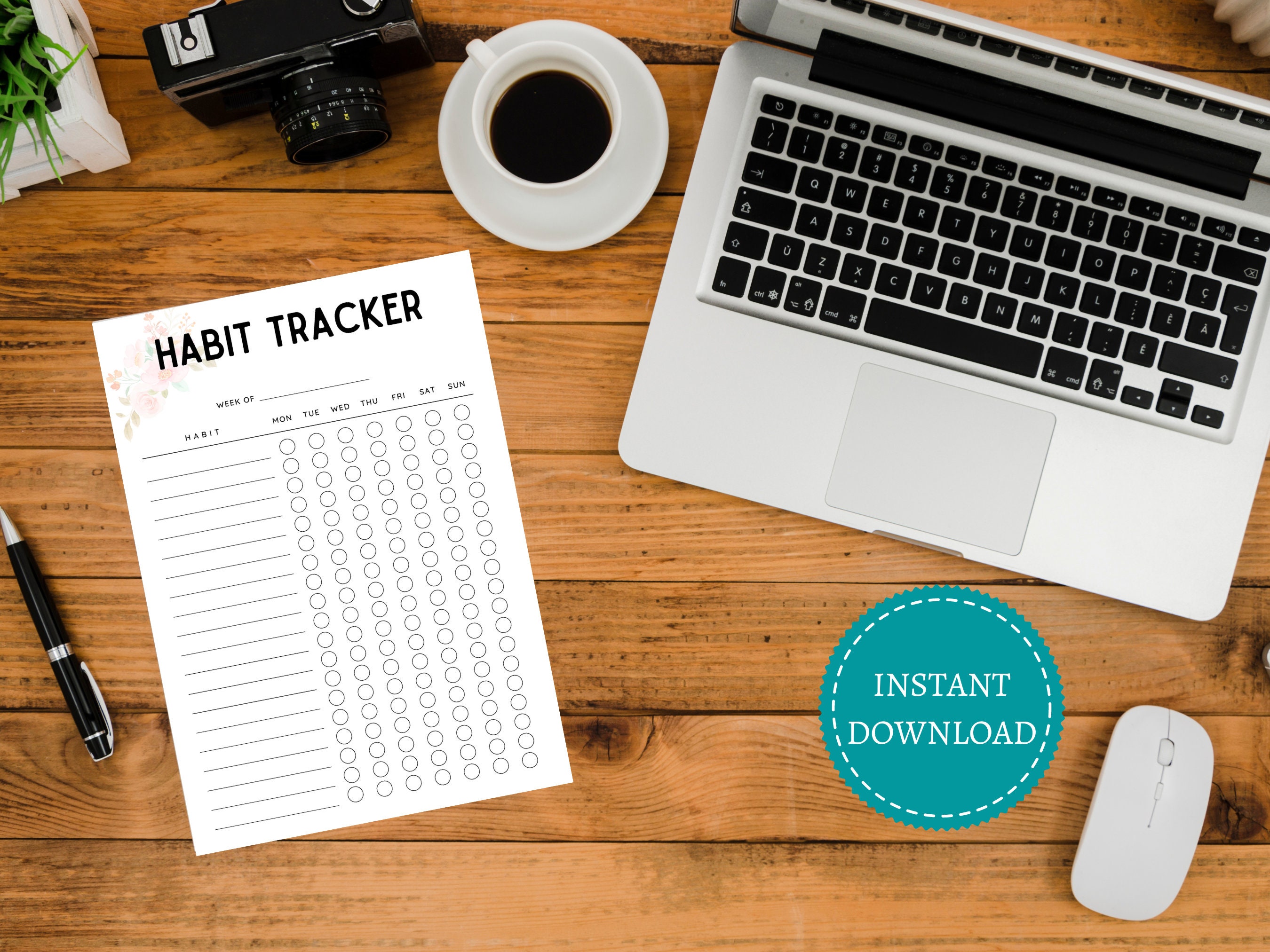Printable Weekly Habit Tracker Simple Minimalist Habit - Etsy