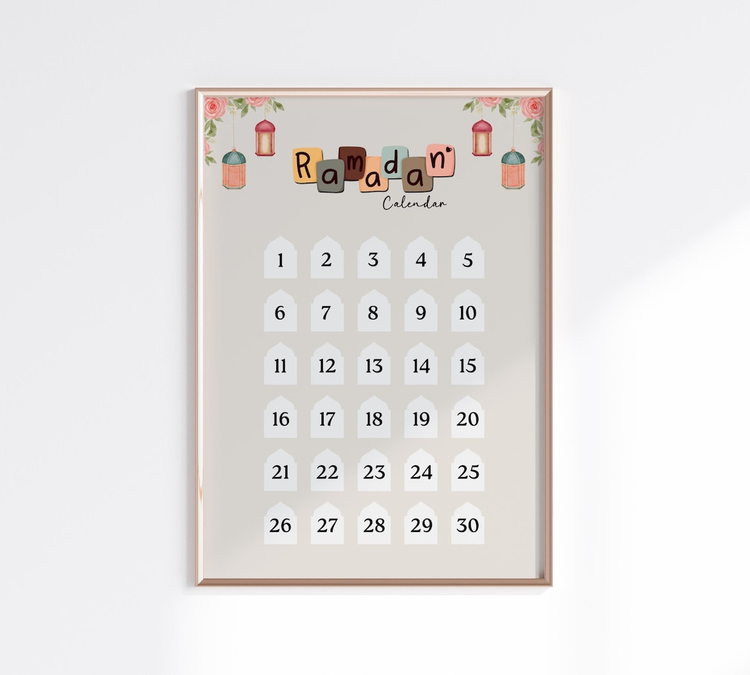 Ramadan Calendar 2025 Digital & Printable Calendar Islamic Wall Art ...