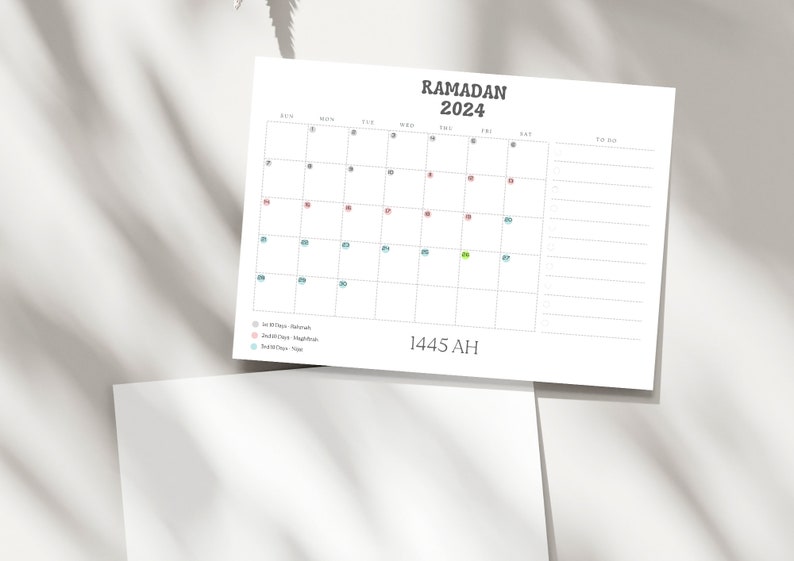 Digital & Printable Ramadan Calendar 2024 Simple Minimalist Ramadan ...