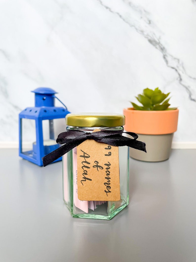 99 Names of Allah Jar: Islamic Gifts Ramadan, Eid Gifts for Kids Decor ...