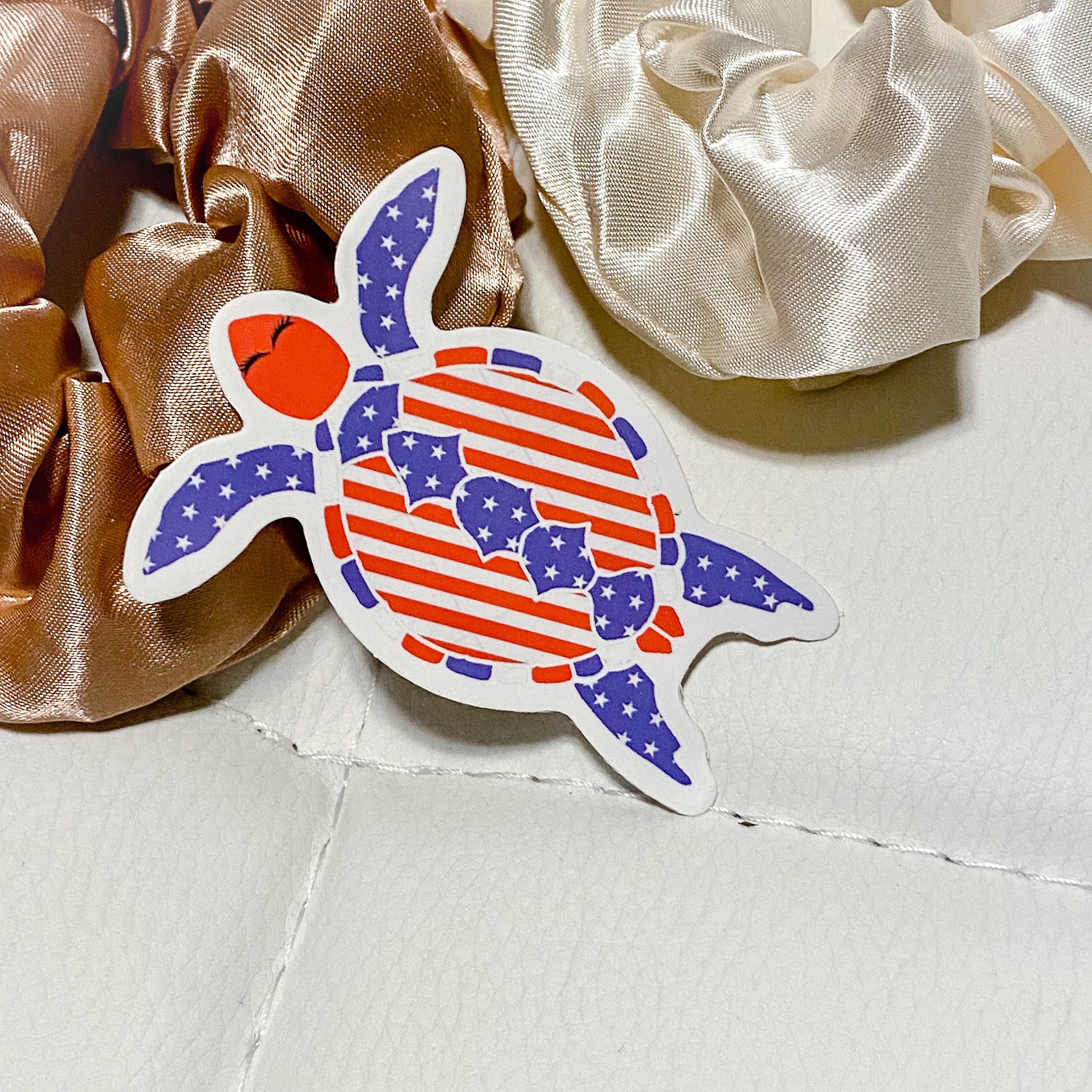 Patriotic Turtle Sticker Turtle Shell Red White & Blue | Etsy
