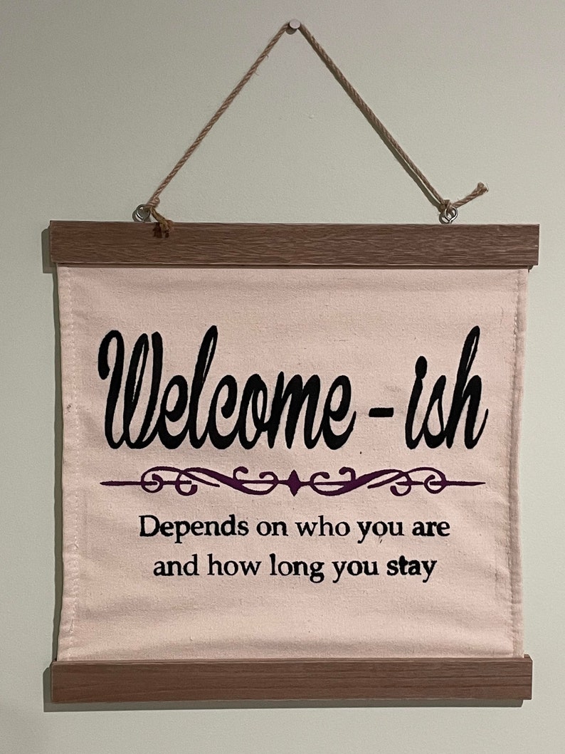 Funny Welcome Sign Hanging Canvas - Etsy