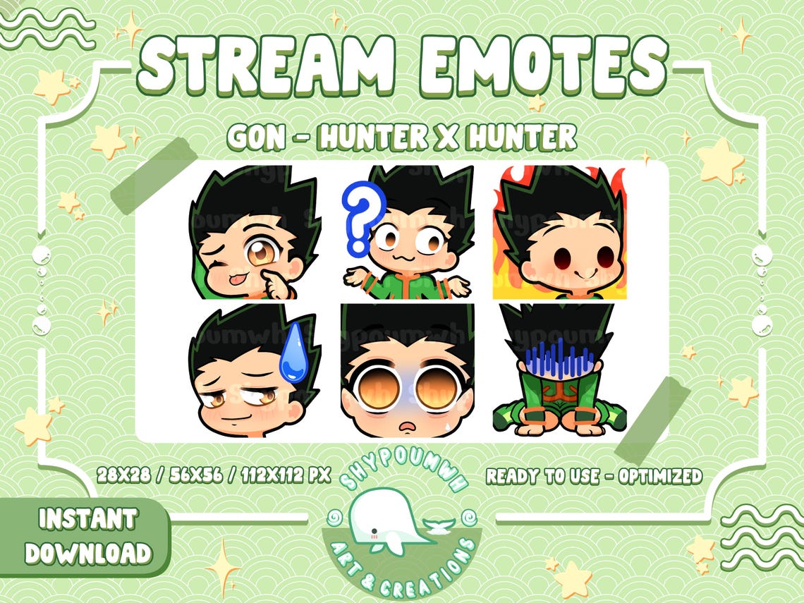 G O N _ 3 [emotes for Twitch, Discord] | Kawaii/flow | Cute Stream - Etsy