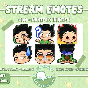 G O N _ 3 [emotes for Twitch, Discord] | Kawaii/flow | Cute Stream - Etsy