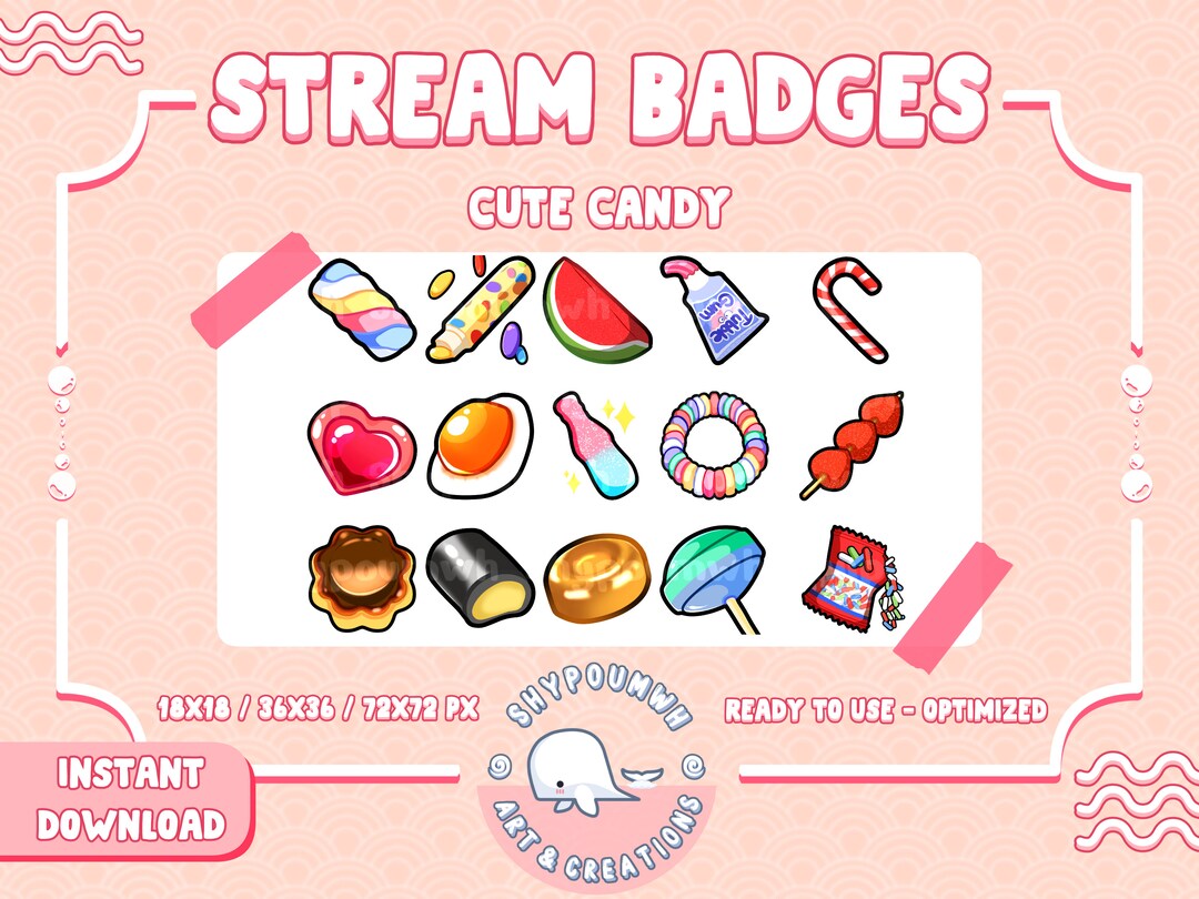 Cute Candy - [SUB Badges / BIT Badges / Twitch / Discord] | Cute Stream ...
