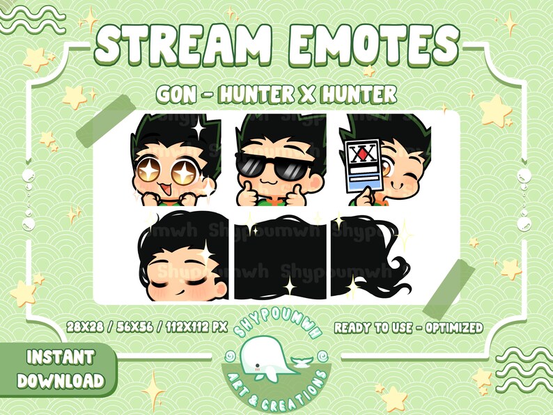 G O N _ 2 [emotes for Twitch, Discord] | Kawaii/flow | Cute Stream - Etsy