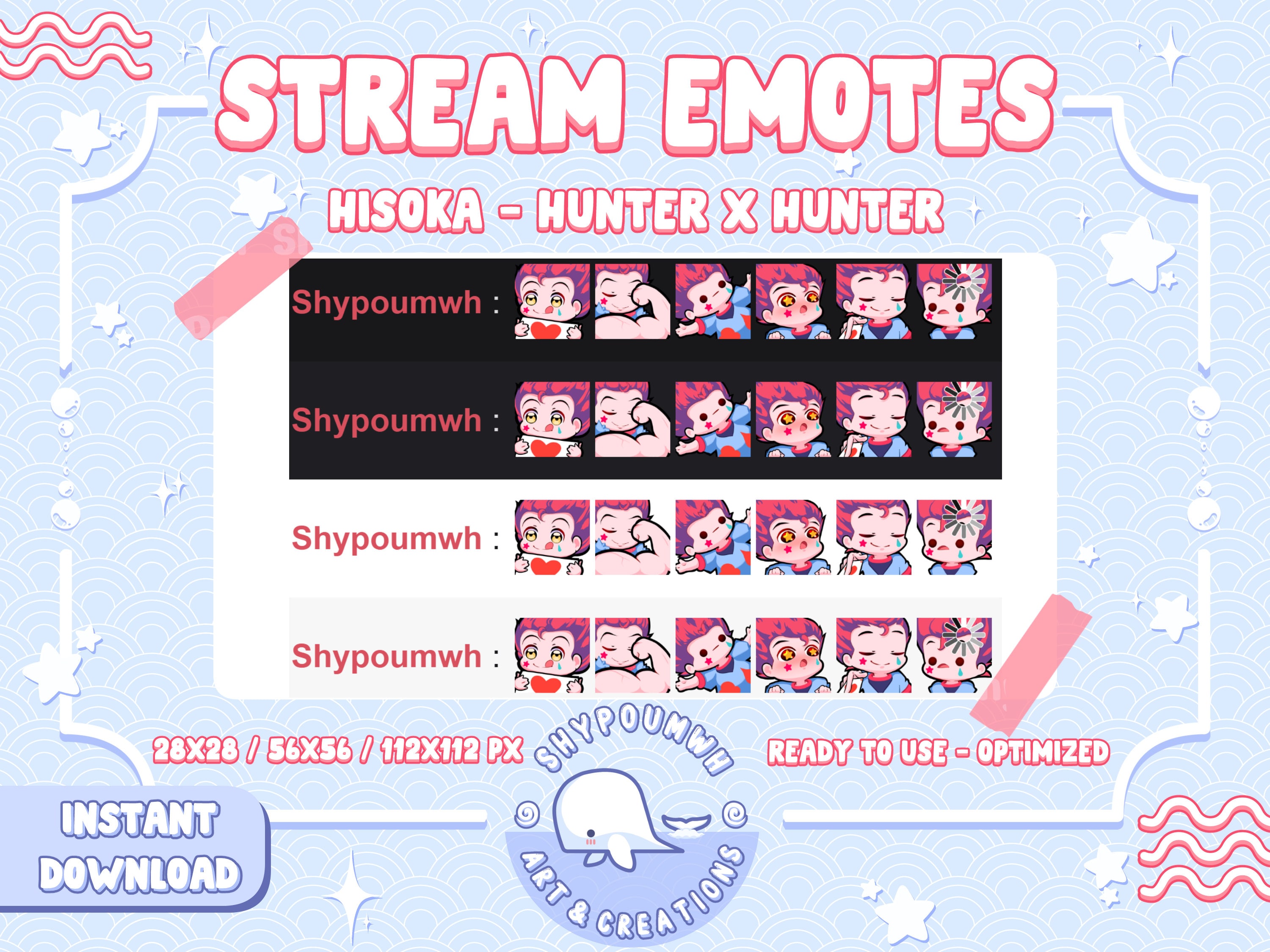 Clown/magician V2 hunter Emotes for Twitch, Discord Kawaii/flow Cute ...