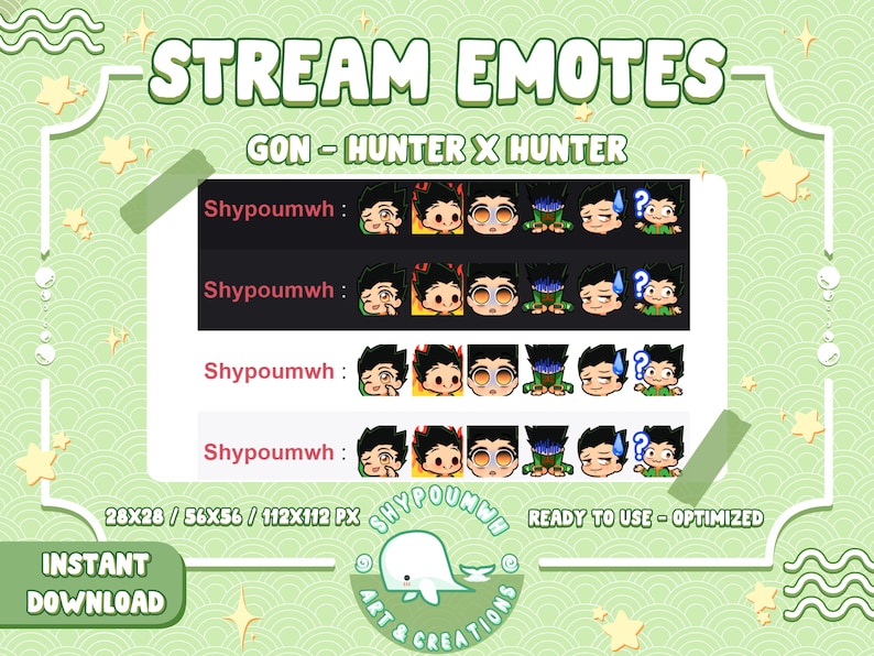 G O N _ 3 [emotes for Twitch, Discord] | Kawaii/flow | Cute Stream - Etsy