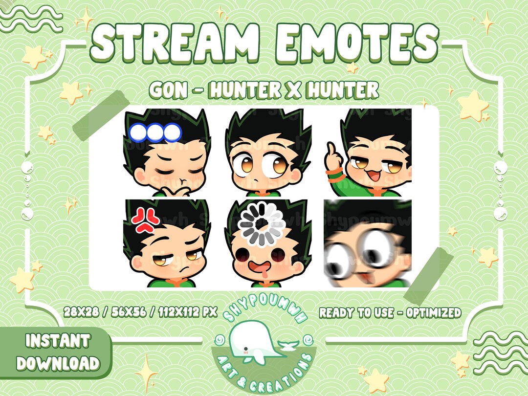 G O N _ 1 [emotes for Twitch, Discord] | Kawaii/flow | Cute Stream - Etsy