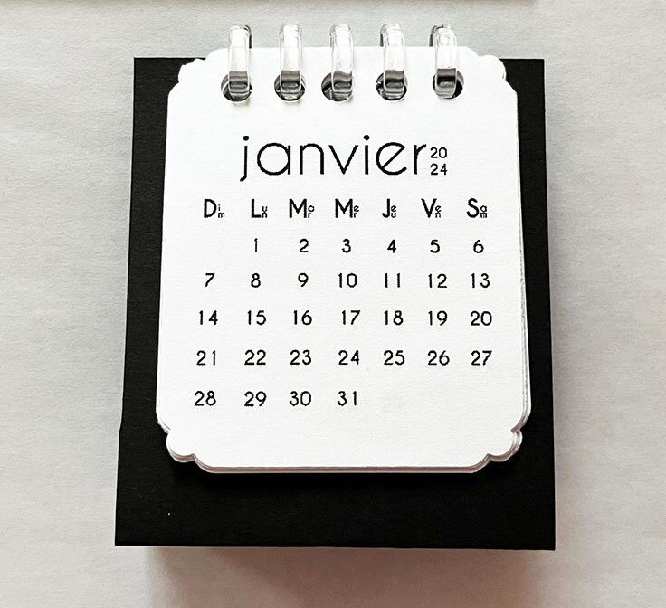 2024 Mini Month Calendar Simple Calendar Desk Calendar French Calendar ...
