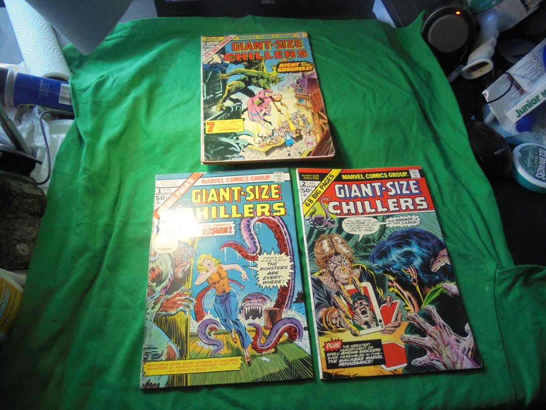 GIANT-SIZE CHILLERS 1, 2 & 3! Marvel Comics, 1975! Worth 122.00! 100.00 ...