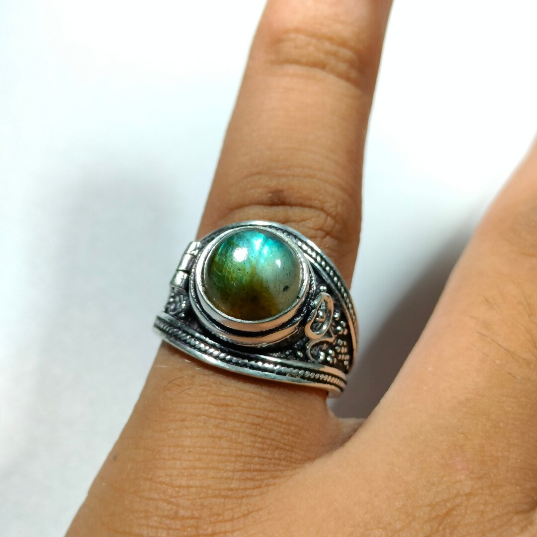 Beautiful Smoll Ring, Poison Box Ring, Sterling Silver Ring, Pill Box ...