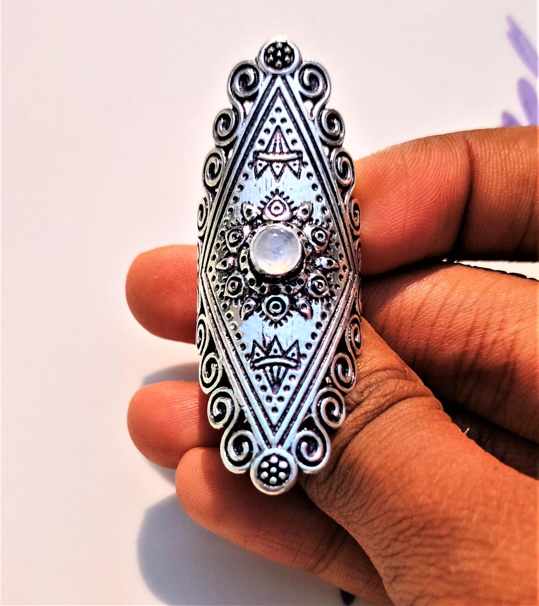 Terrific Silver Ring, Handmade Purple Moonstone Gemstone Ring, 925 ...
