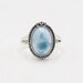 Larimar Ring, 925 Sterling Silver Ring, Flower Larimar Ring, Minimalist ...