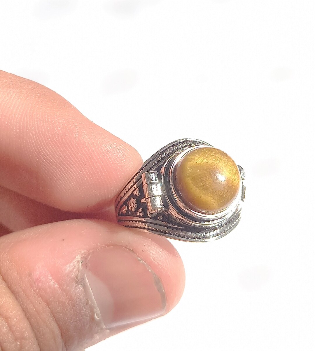 Poison Ring, Silver Box Ring, Pill Box Ring, Openable Ring Jewellery ...