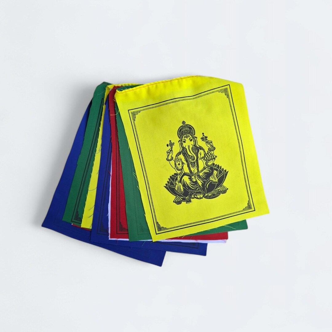 Lord Ganesh Prayer Flags: Handmade Cotton Hindu Decor - Etsy