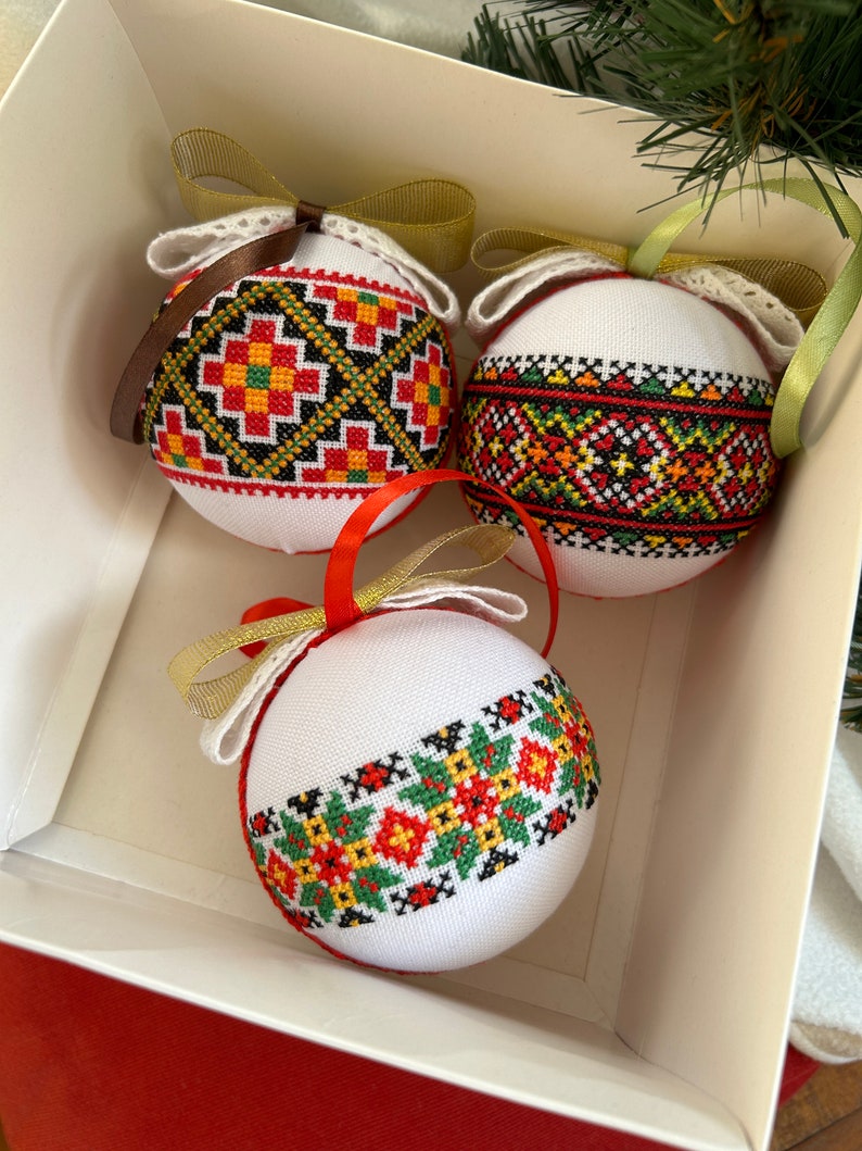 Set With 3 Christmas Tree Toys | Christmas Baubles With Different ...