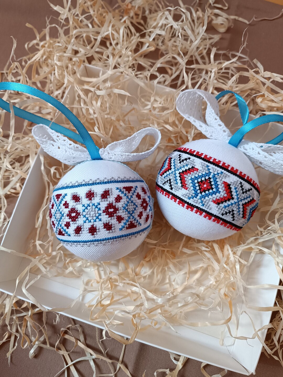 Set With 2 Blue Christmas Tree Toys | Christmas Tree Balls With ...