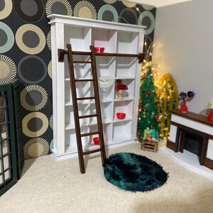 Dollhouse Library Bookcase 1:6 Scale. Furniture for Doll. Cabinet With ...