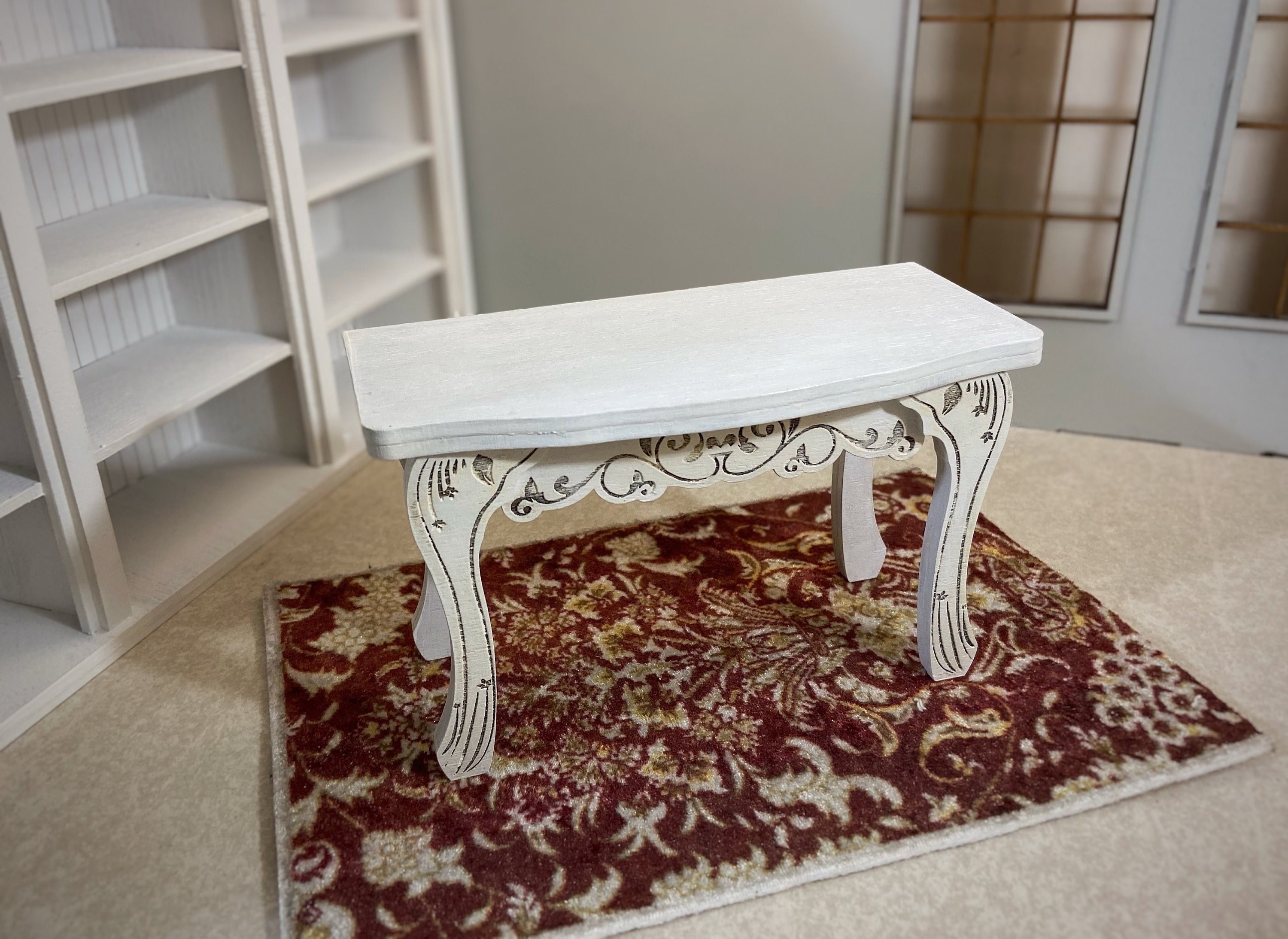 Doll Table for Dollhouses. Rococo Style Miniature Table. 1:6 Scale Doll ...