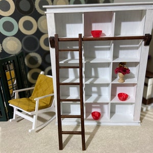 Dollhouse Library Bookcase 1:6 Scale. Furniture for Doll. Cabinet With ...