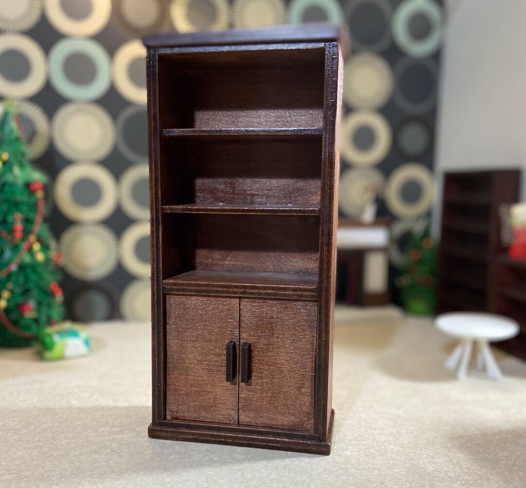 Miniature Bookcase for Dollhouses, 1:6 Scale, Miniature Book Shelf ...