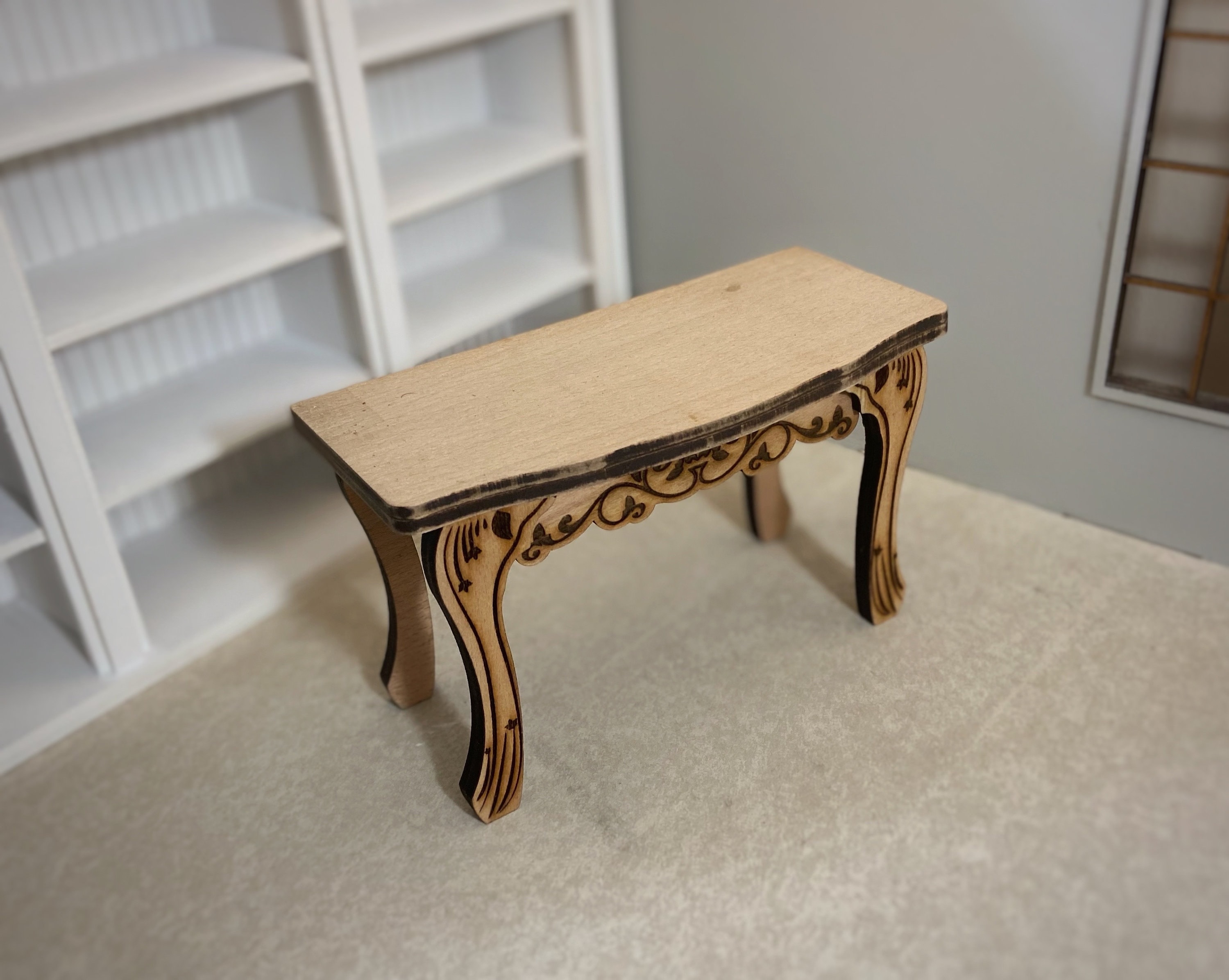 Doll Table for Dollhouses. Rococo Style Miniature Table. 1:6 Scale Doll ...