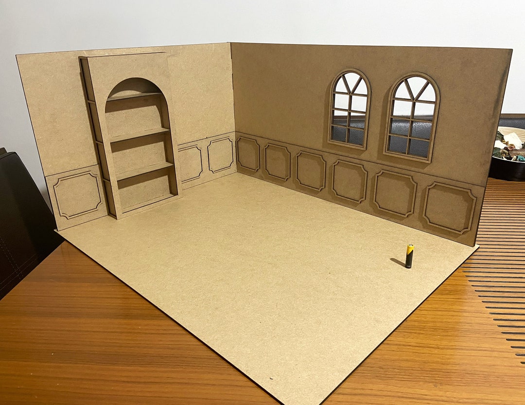 Very Large Roombox - 2 Walls - 1:6 Doll Corner Dollhouse Room, Room for ...