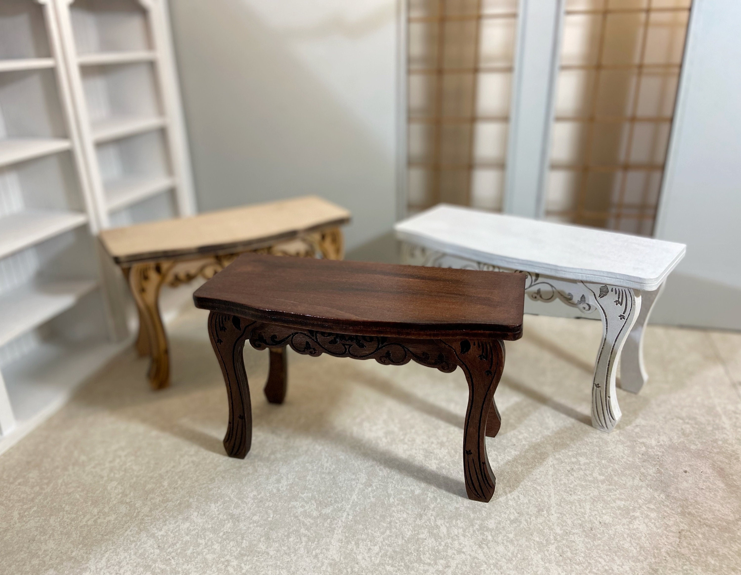 Doll Table for Dollhouses. Rococo Style Miniature Table. 1:6 Scale Doll ...