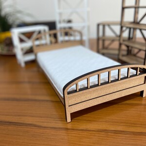Bed for 12 Inch Doll - 1:6 Scale Bed - Modern Bed - 1/6 Size Furniture ...