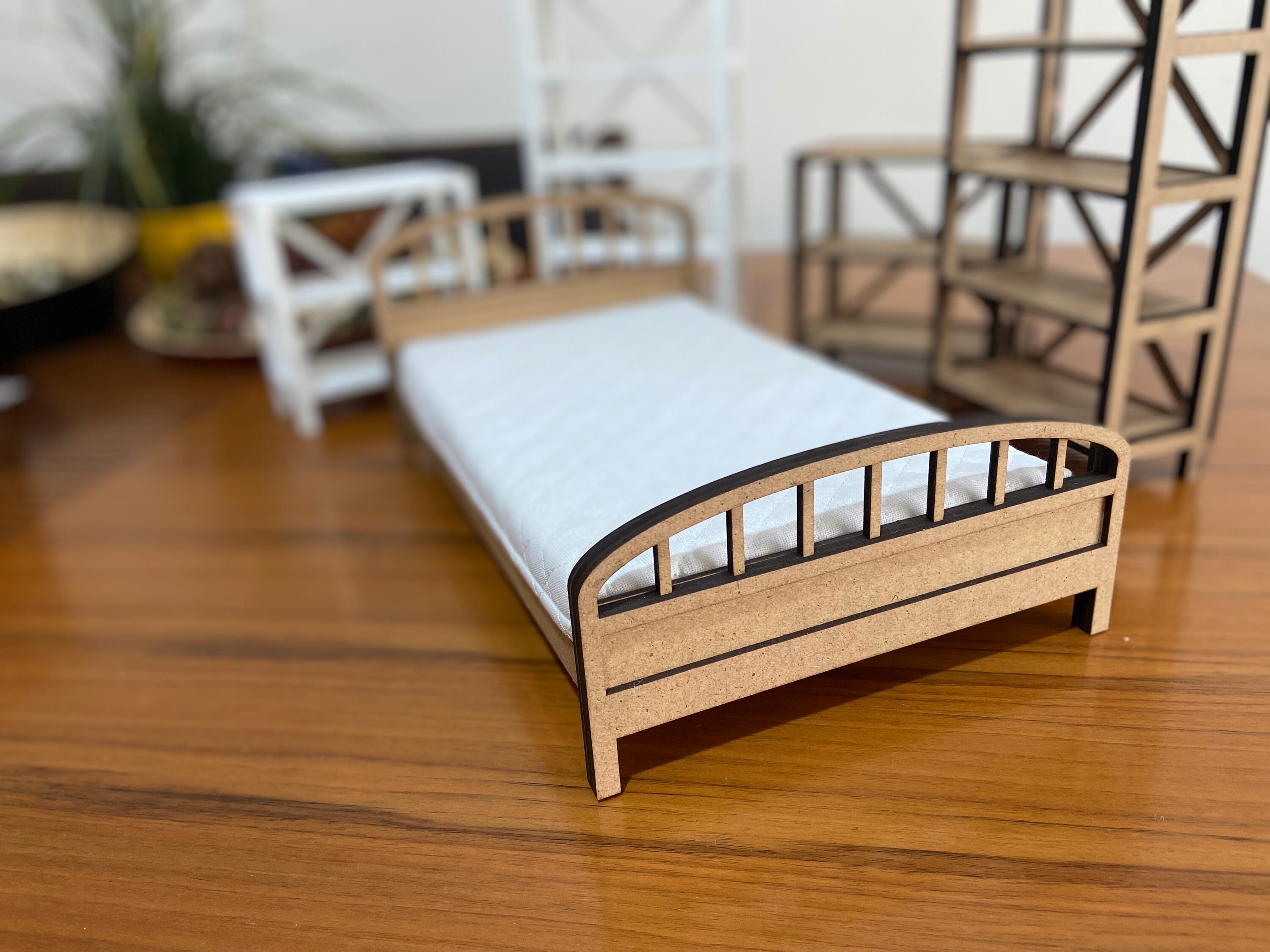 Bed for 12 Inch Doll - 1:6 Scale Bed - Modern Bed - 1/6 Size Furniture ...