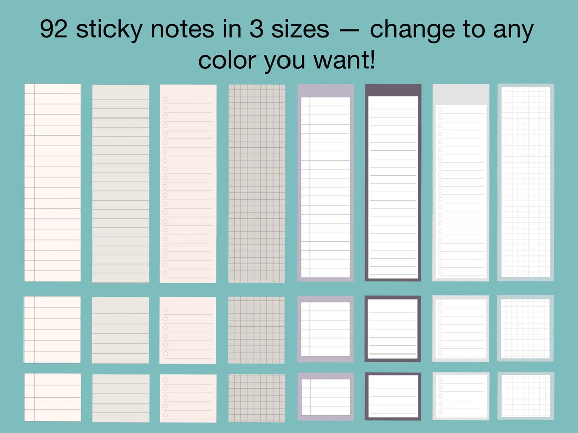 Color Changing Goodnotes Sticky Notes Elements Widgets for | Etsy