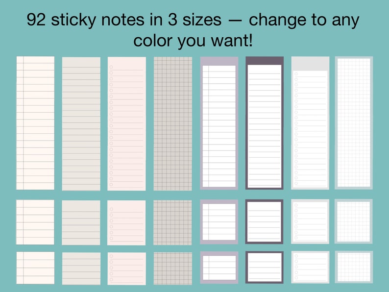 Color Changing Goodnotes Sticky Notes Elements Widgets for | Etsy