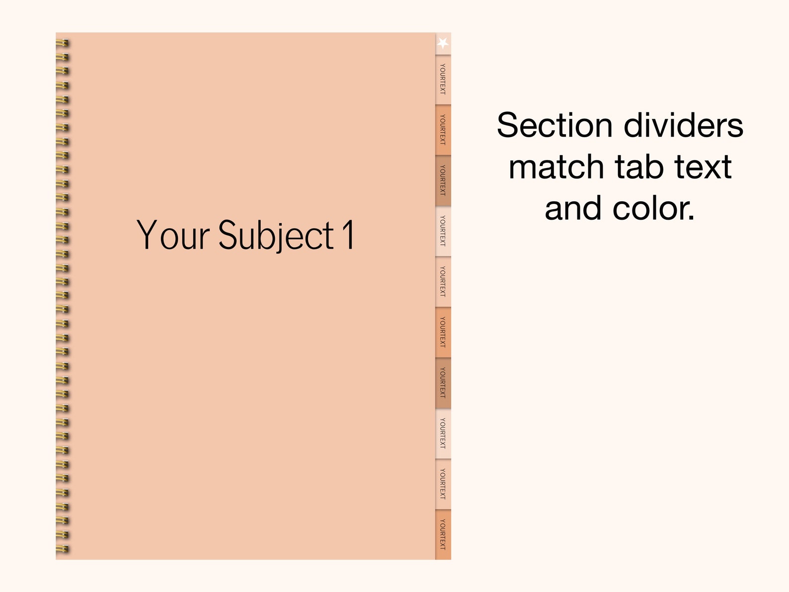 Custom-built Digital Notebook 10 Subjects Choose Tab Text - Etsy