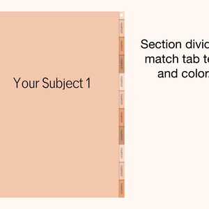 Custom-built Digital Notebook 10 Subjects Choose Tab Text and Colors ...