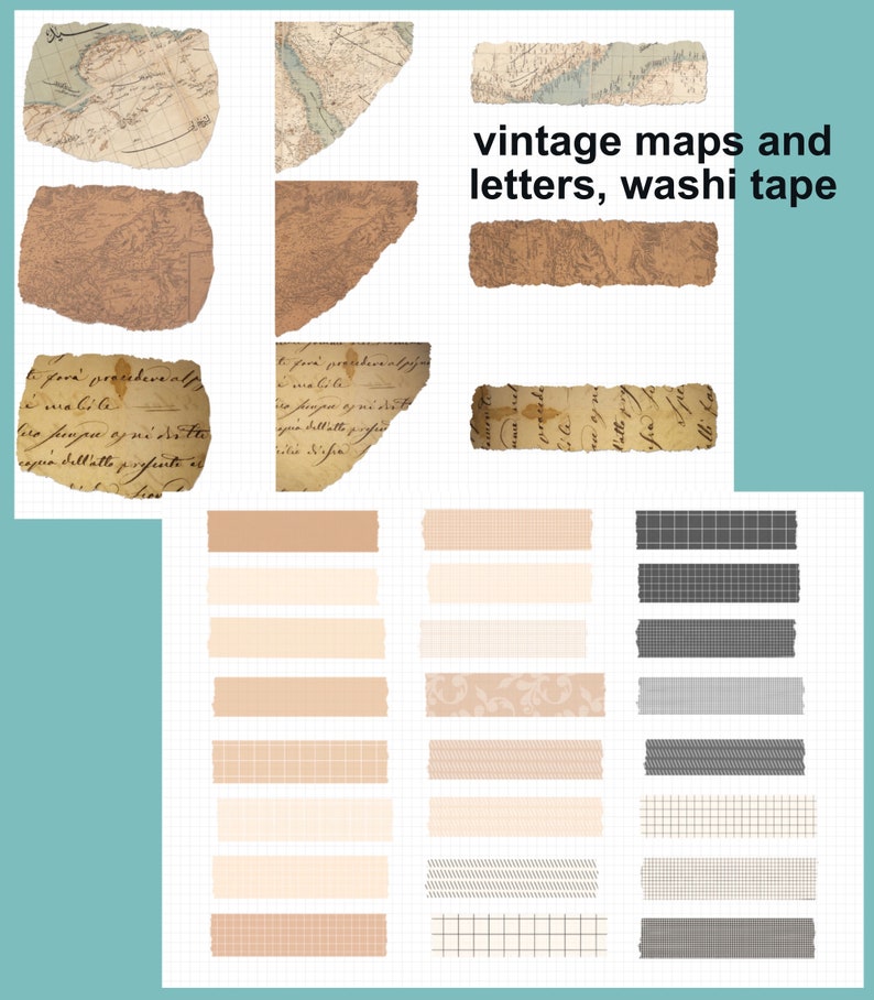 Ripped Torn Paper Digital Stickers Kraft Paper Paper Clips | Etsy