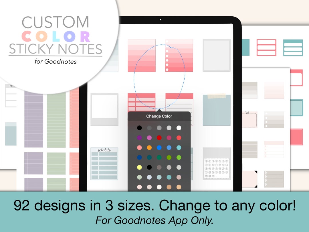 Color Changing Goodnotes Sticky Notes, Elements, Widgets for Goodnotes ...