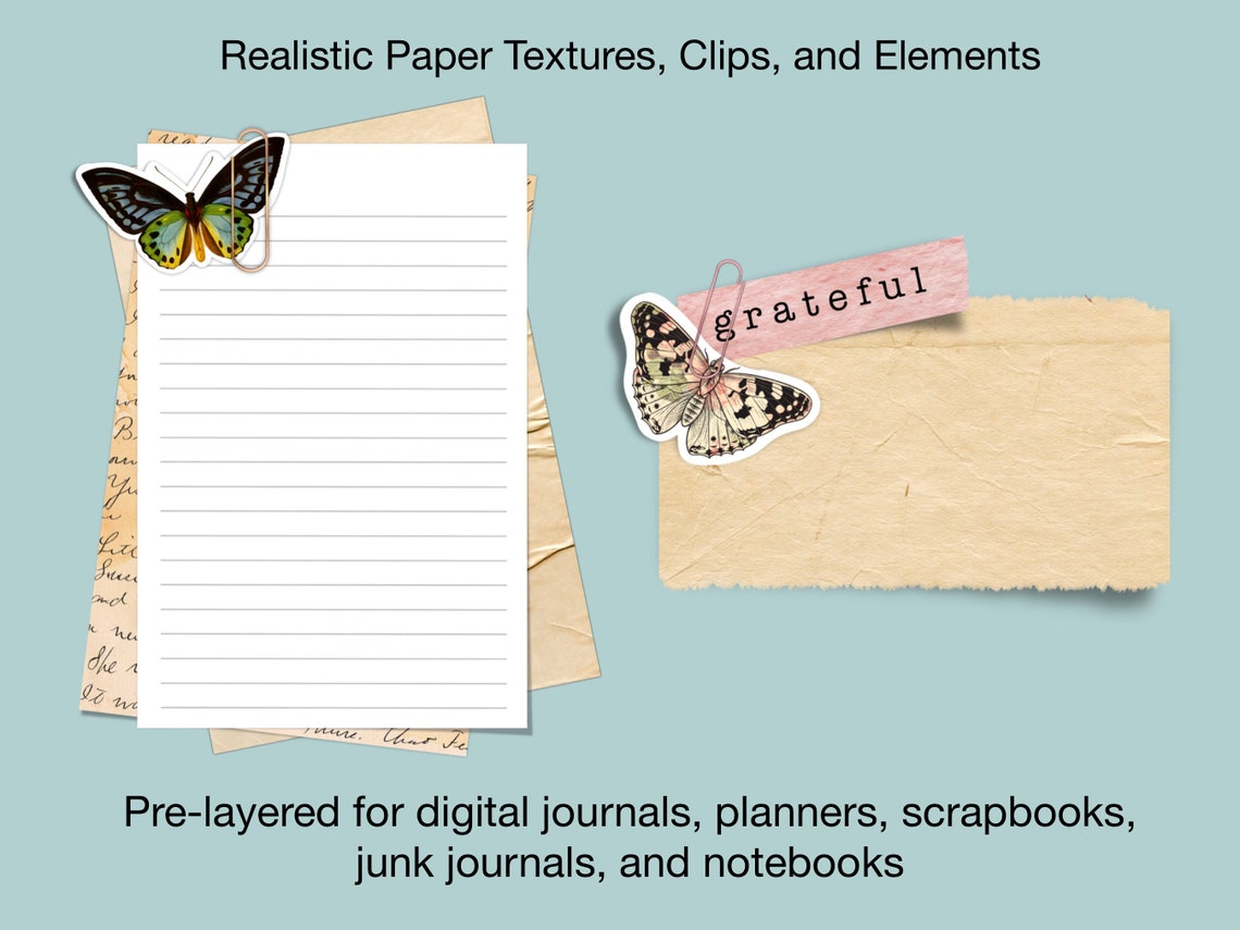Digital Layered Notes Journal Decor 31 Realistic Notes With - Etsy