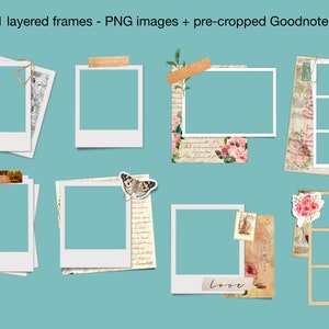 Digital Photo Frame Overlay Stickers - 21 Realistic Layered Frames With ...