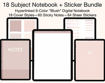 Digital Notebook Goodnotes Lined Digital Notebook 6 Subject - Etsy