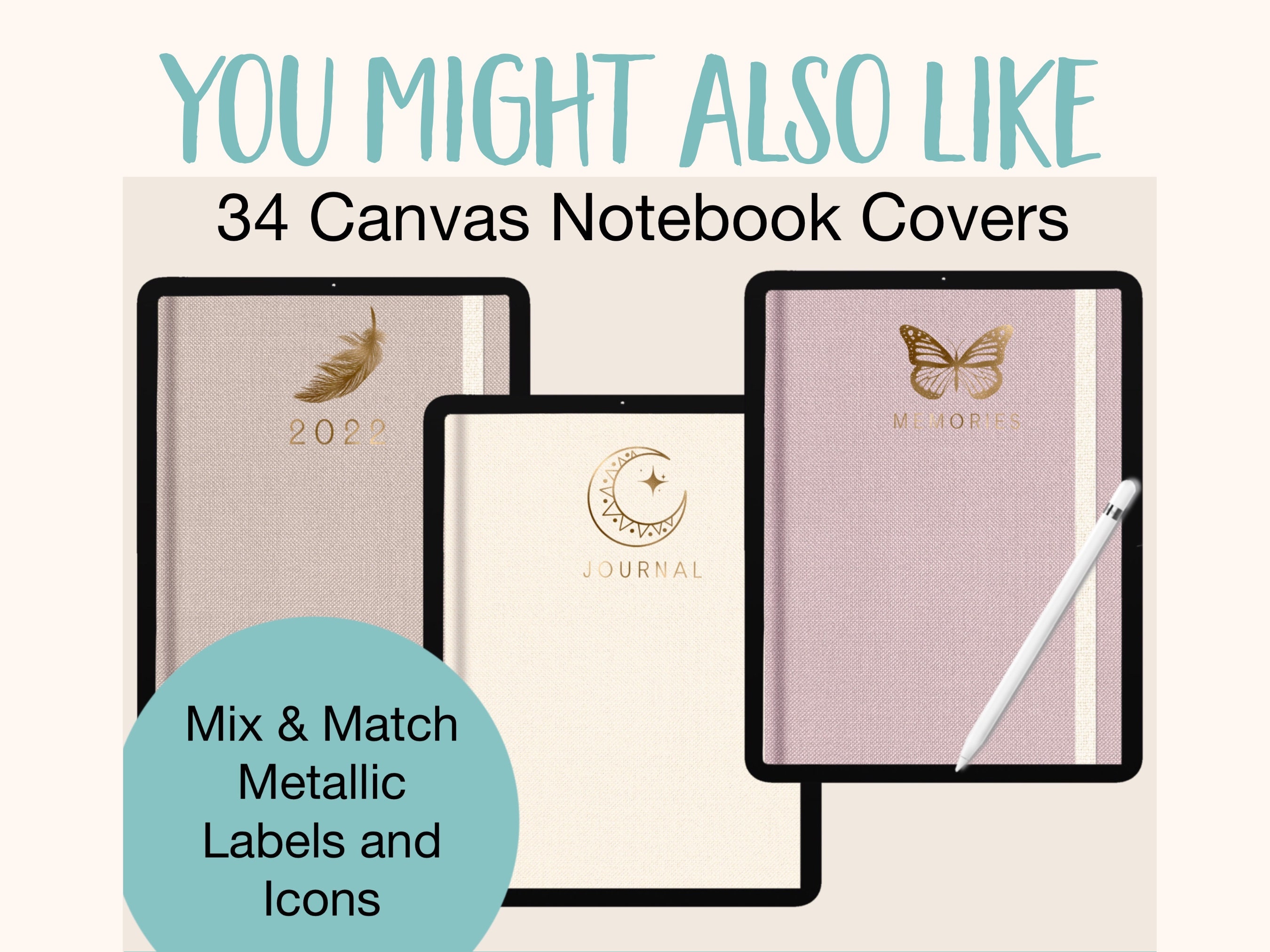 Goodnotes Covers Spring Flowers Theme Digital Notebook | Etsy